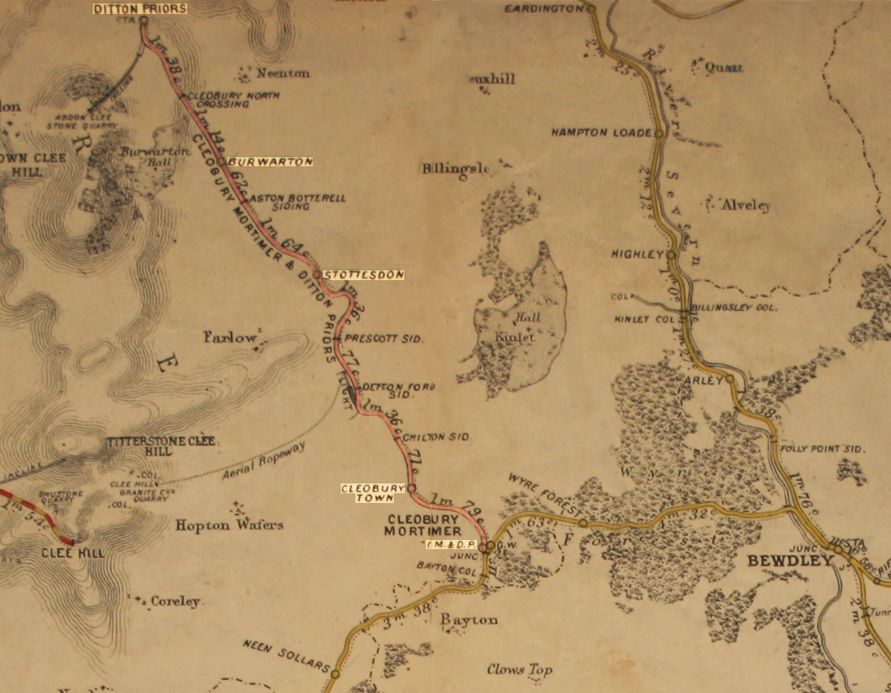 Cleobury Mortimer (CMDP) - Ditton Priors Halt | Register of Closed Railways
